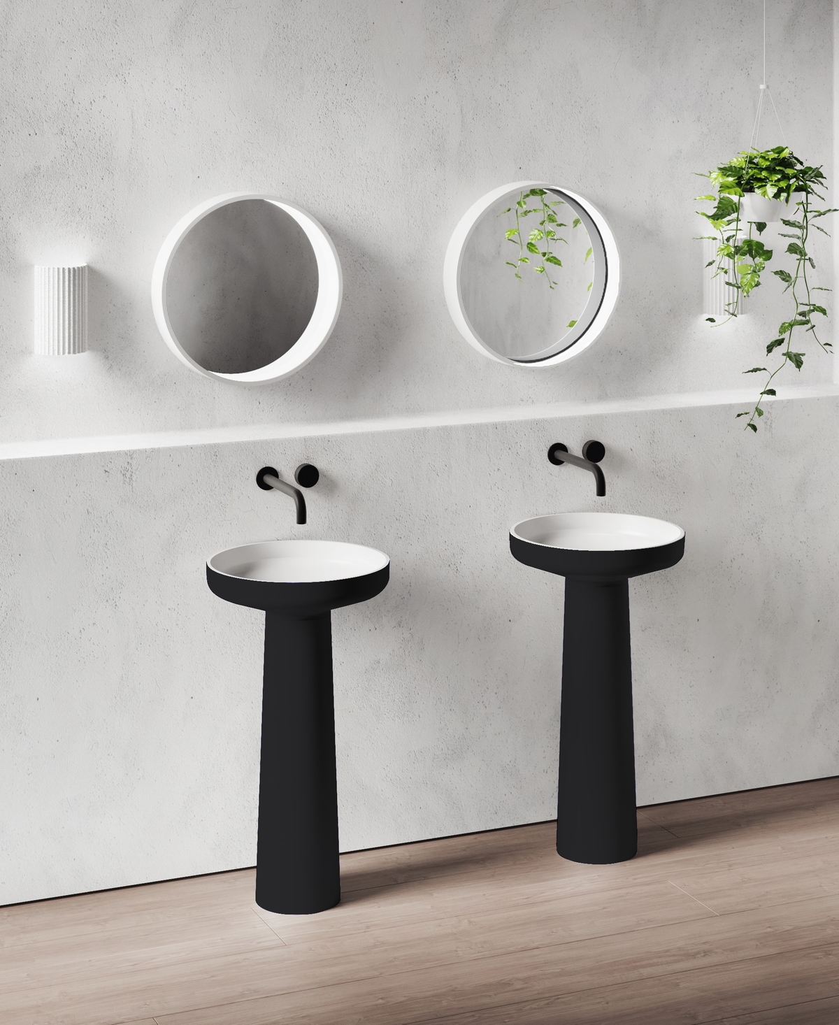 Venice 450 Basin and Pedestal Solid Surface | Premium Bathroomware ...